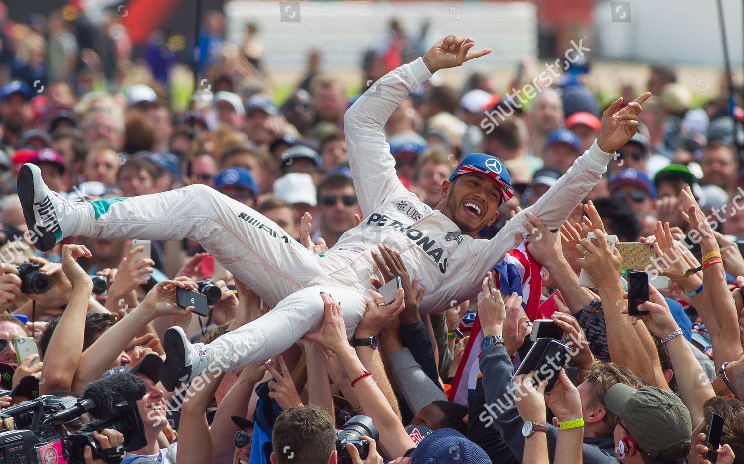 Lewis Hamilton Crowd Surfs After Winning Editorial Stock Photo - Stock ...