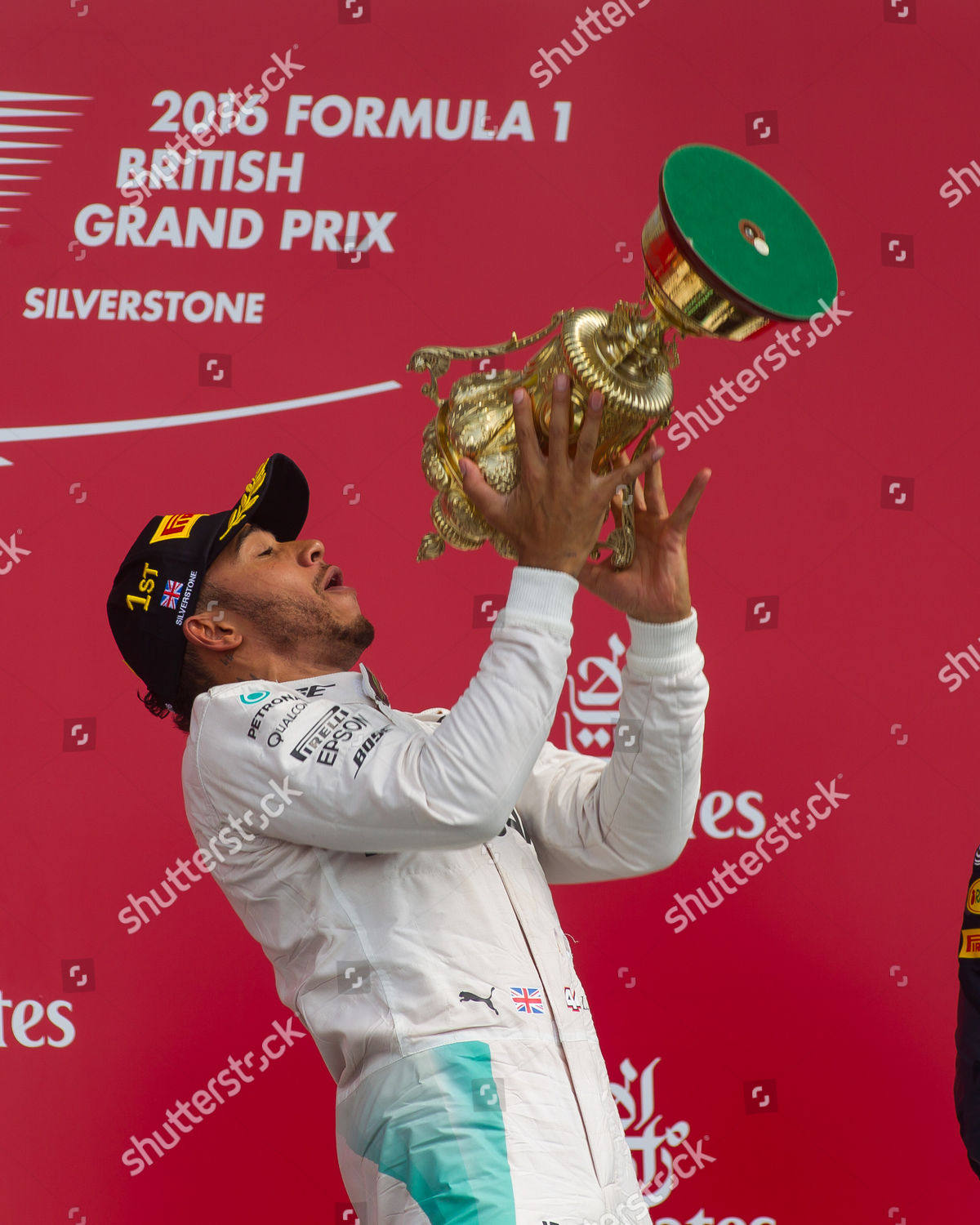 Lewis Hamilton Throws Catches Silverstone Trophy Editorial Stock Photo ...