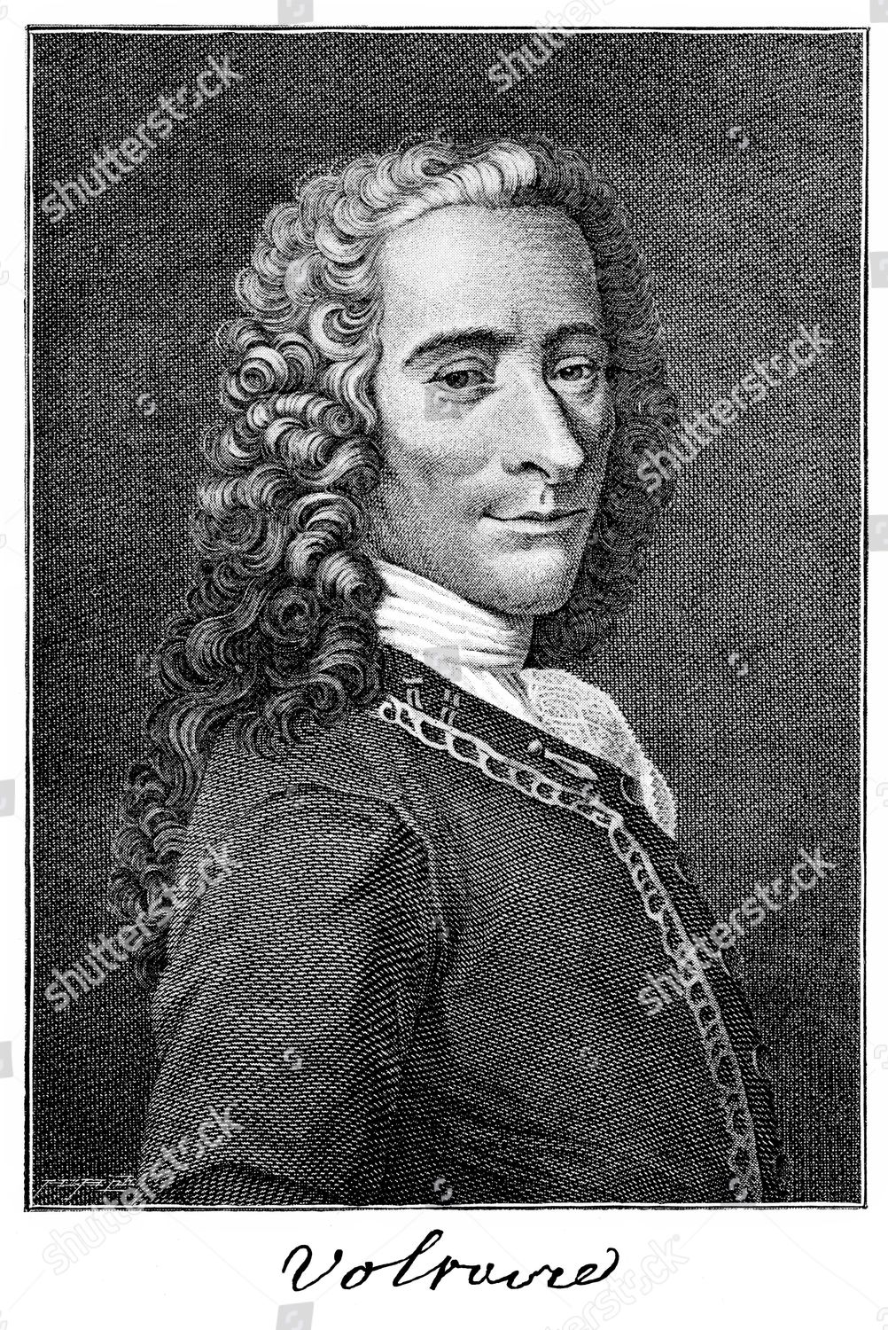Historical Print 19th Century Portrait Voltaire Editorial Stock Photo ...