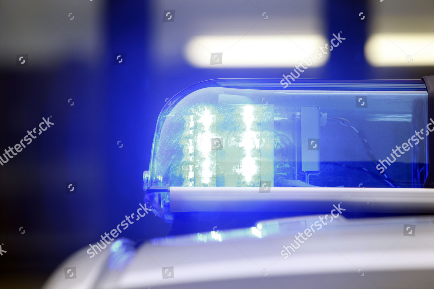 Police Patrol Car Blue Flashing Led Editorial Stock Photo - Stock Image ...