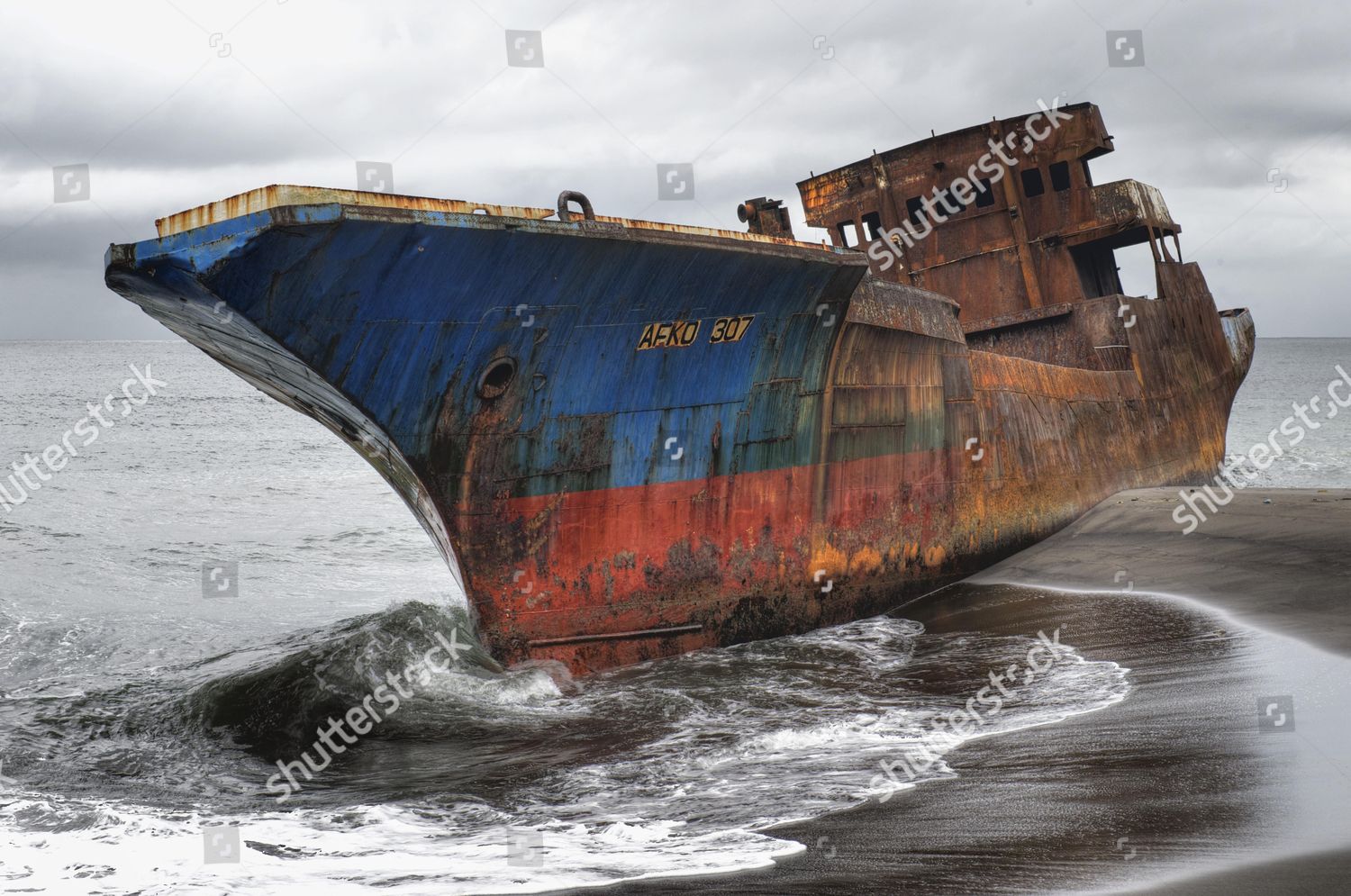 Stranded Cargo Ship Near Limbe Cameroon Editorial Stock Photo - Stock ...