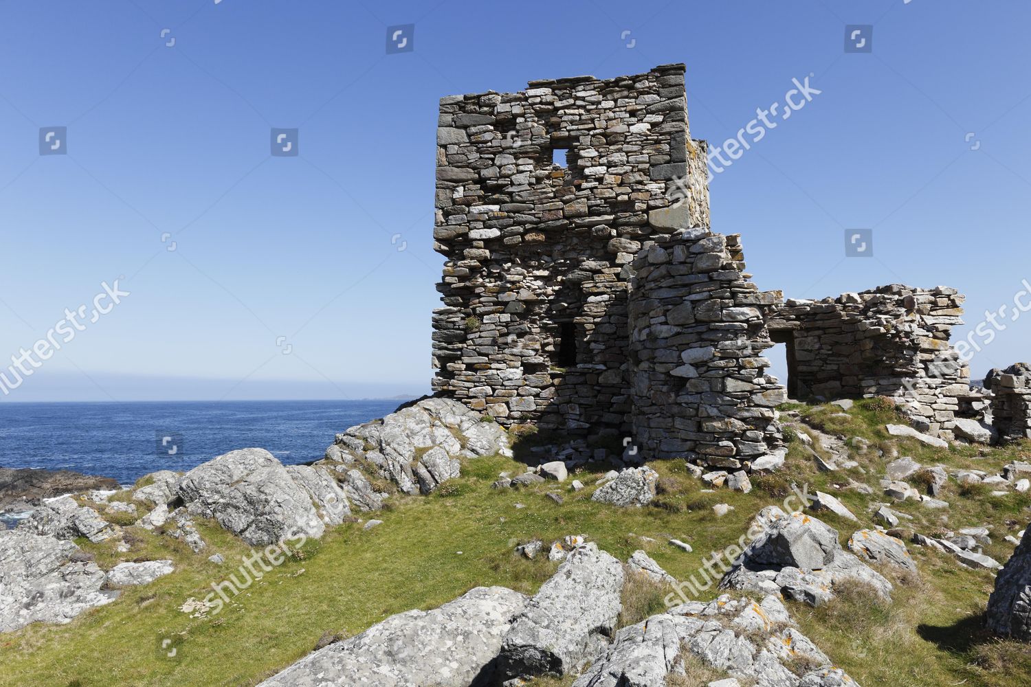 Ruins Carrickbraghey Castle Isle Doagh Inishowen Editorial Stock Photo ...