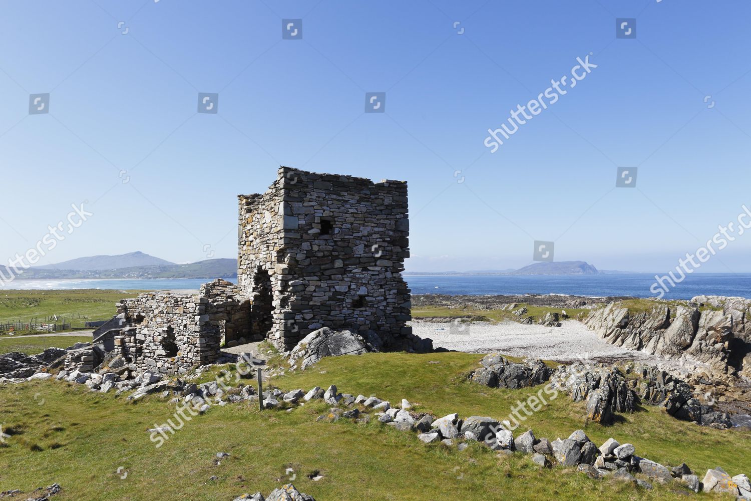 Ruins Carrickbraghey Castle Isle Doagh Inishowen Editorial Stock Photo ...