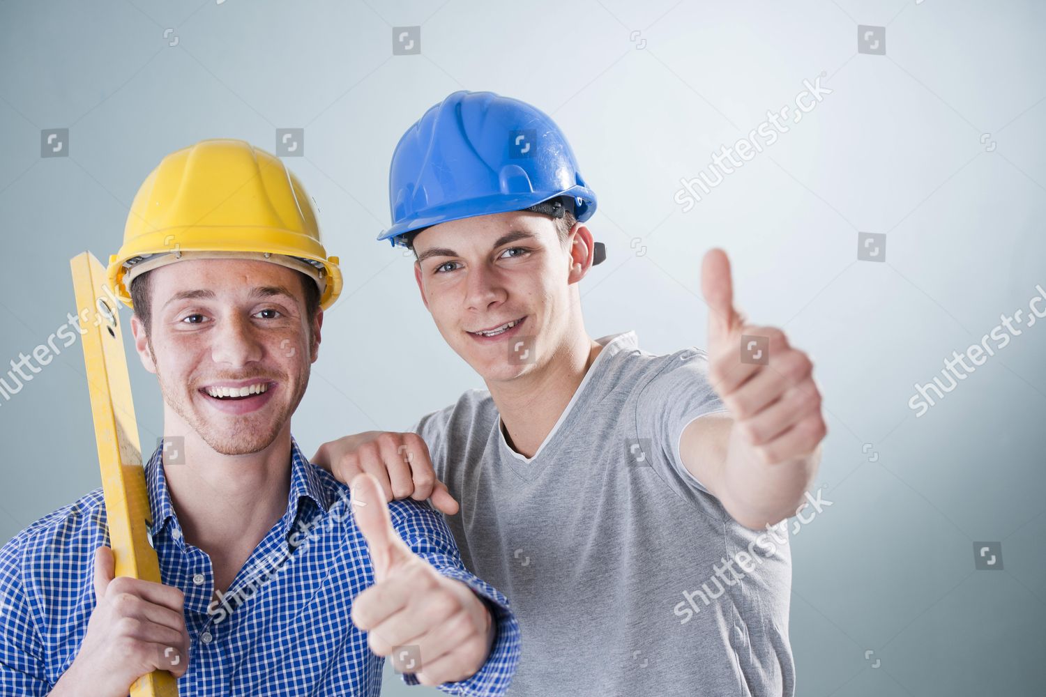Model Released Two Young Tradesmen Holding Editorial Stock Photo ...
