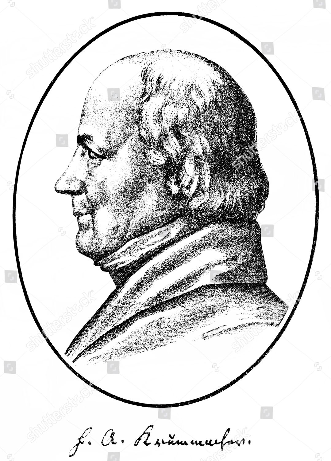 Historical Print Engraving 1849 Portrait Friedrich Editorial Stock ...