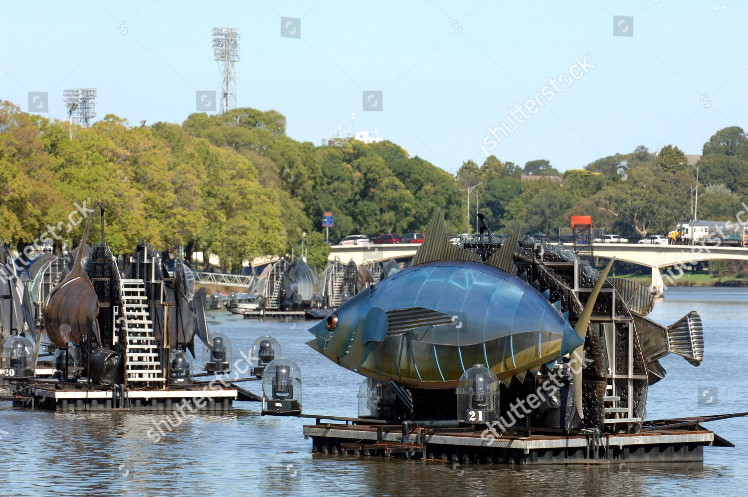 Floating Barges Have Surfaced On Yarra Editorial Stock Photo - Stock ...