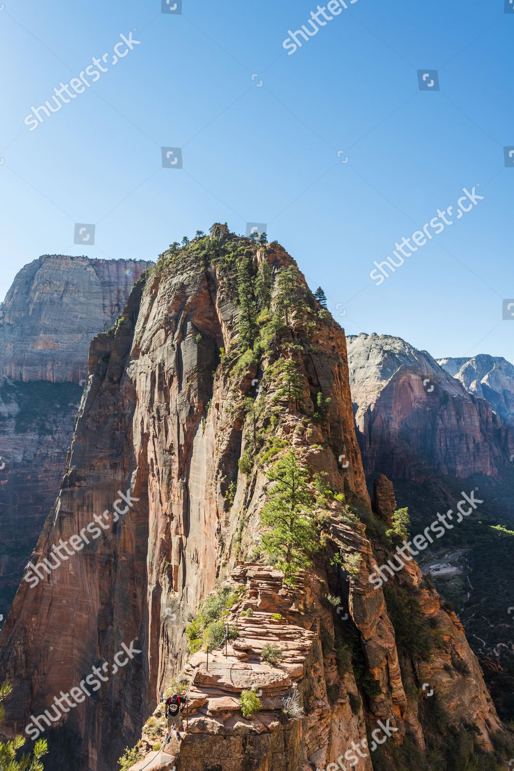 Rock Formation Angels Landing Narrow Path Editorial Stock Photo - Stock ...