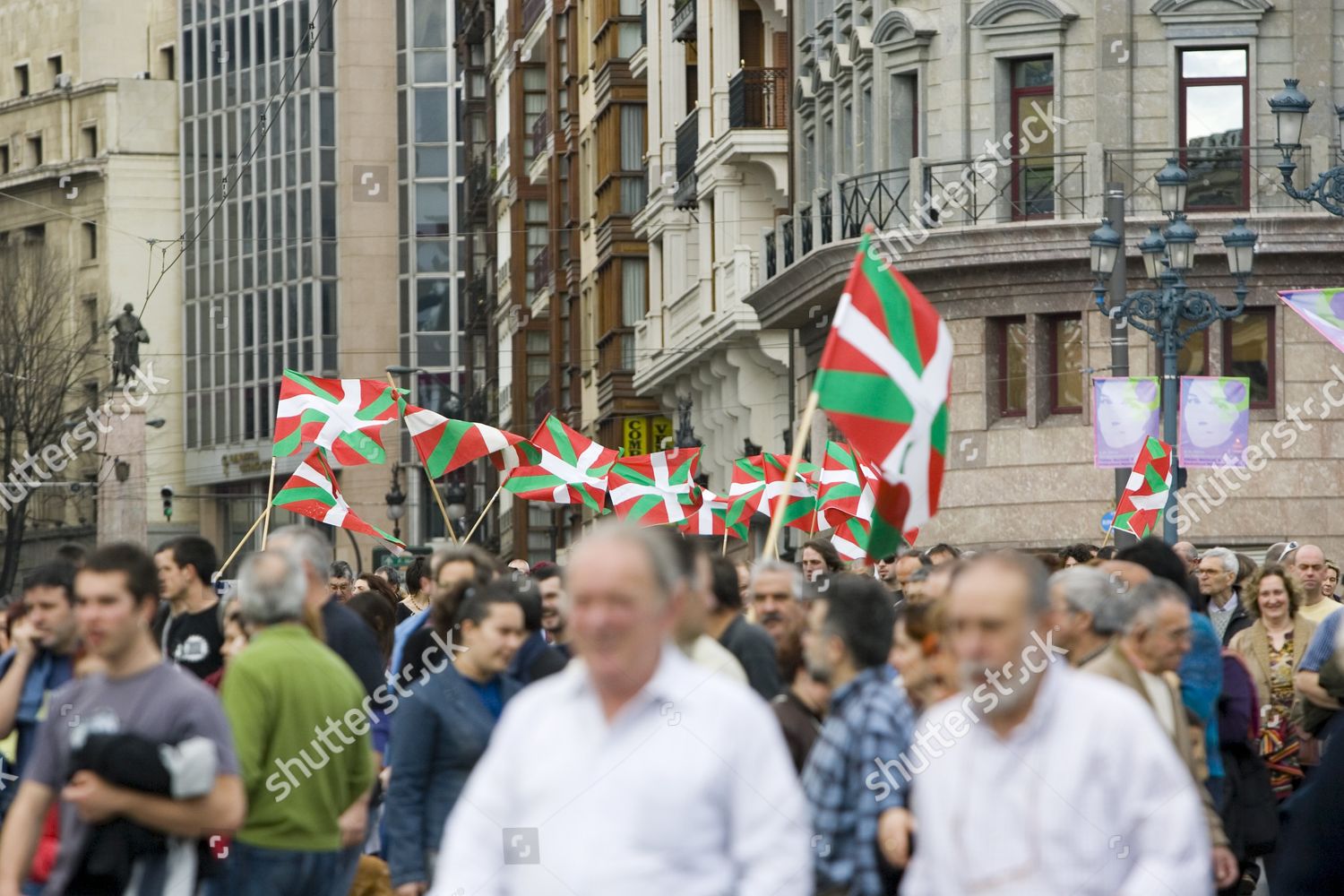 Basque Flags Feature Prominently Separatist Demonstration Editorial ...