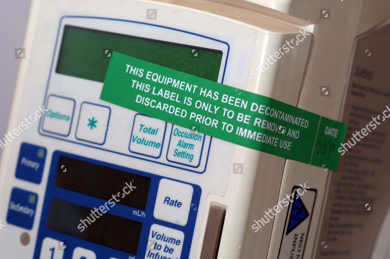 Decontamination Label On Drip Feed Nhs Editorial Stock Photo - Stock ...