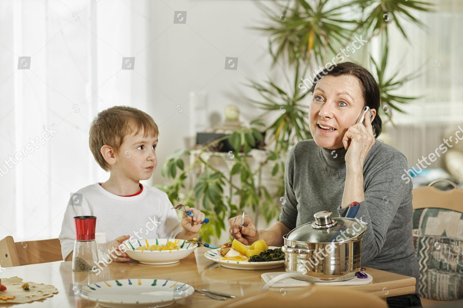 Model Released Mother Speaking On Phone Editorial Stock Photo - Stock ...