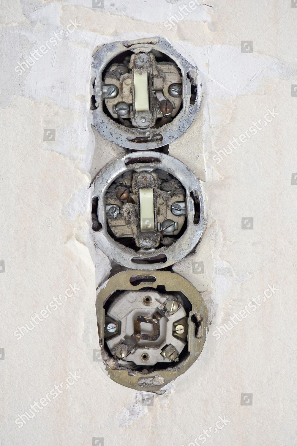 Outdated Electrical Wiring Switches Socket Stuttgart Editorial Stock ...