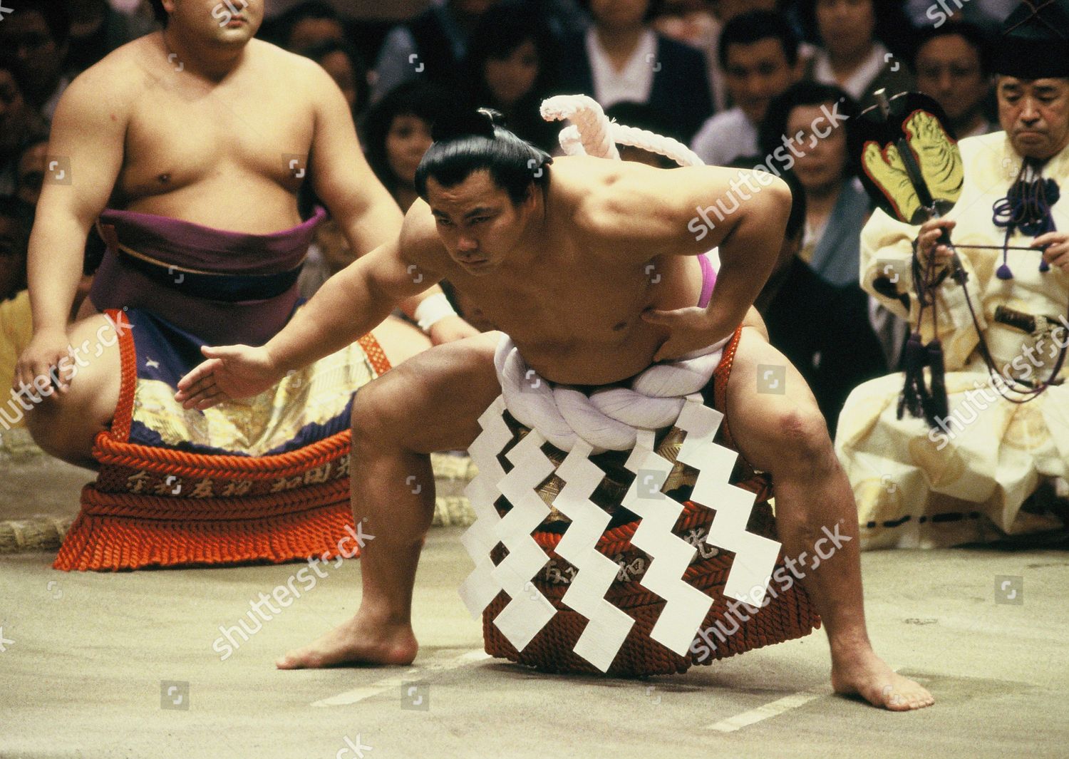Sumo Grand Champion Yokozuna Chiyonofuji Conducting Foto Stock Editorial Imagem Stock