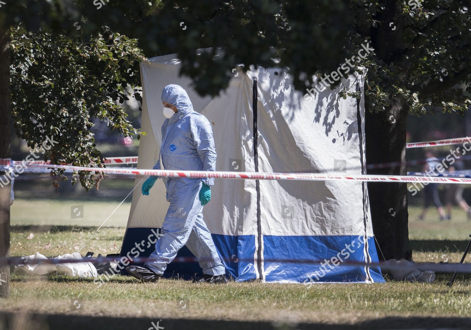 Scenes Crime Officer Passes Police Tent Editorial Stock Photo - Stock ...