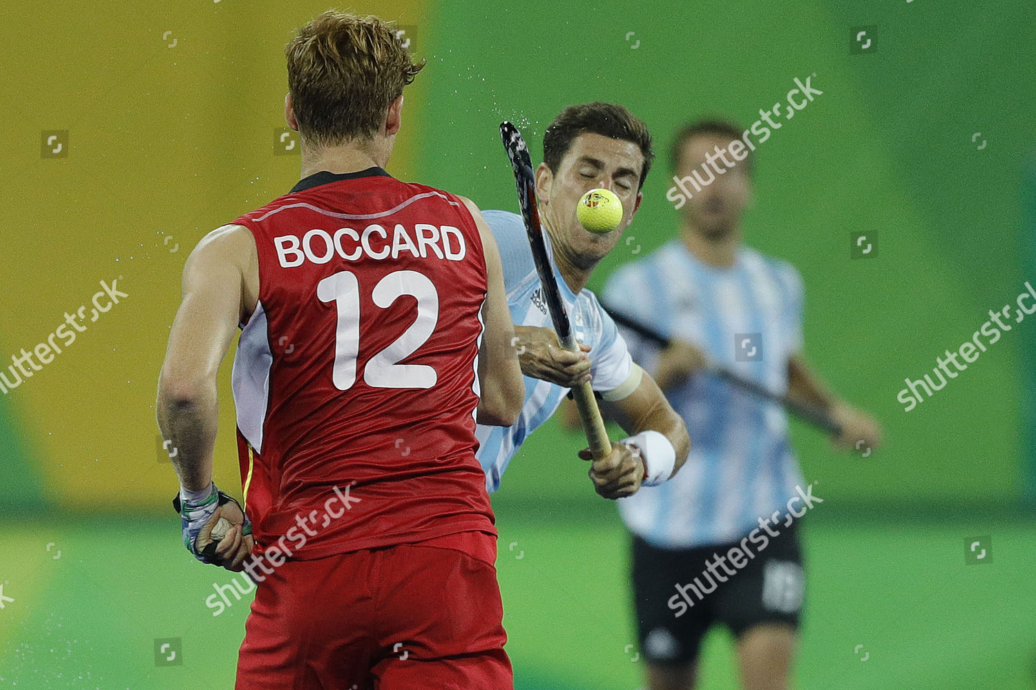 Argentinas Ignacio Ortiz Right Fights Ball Editorial Stock Photo ...