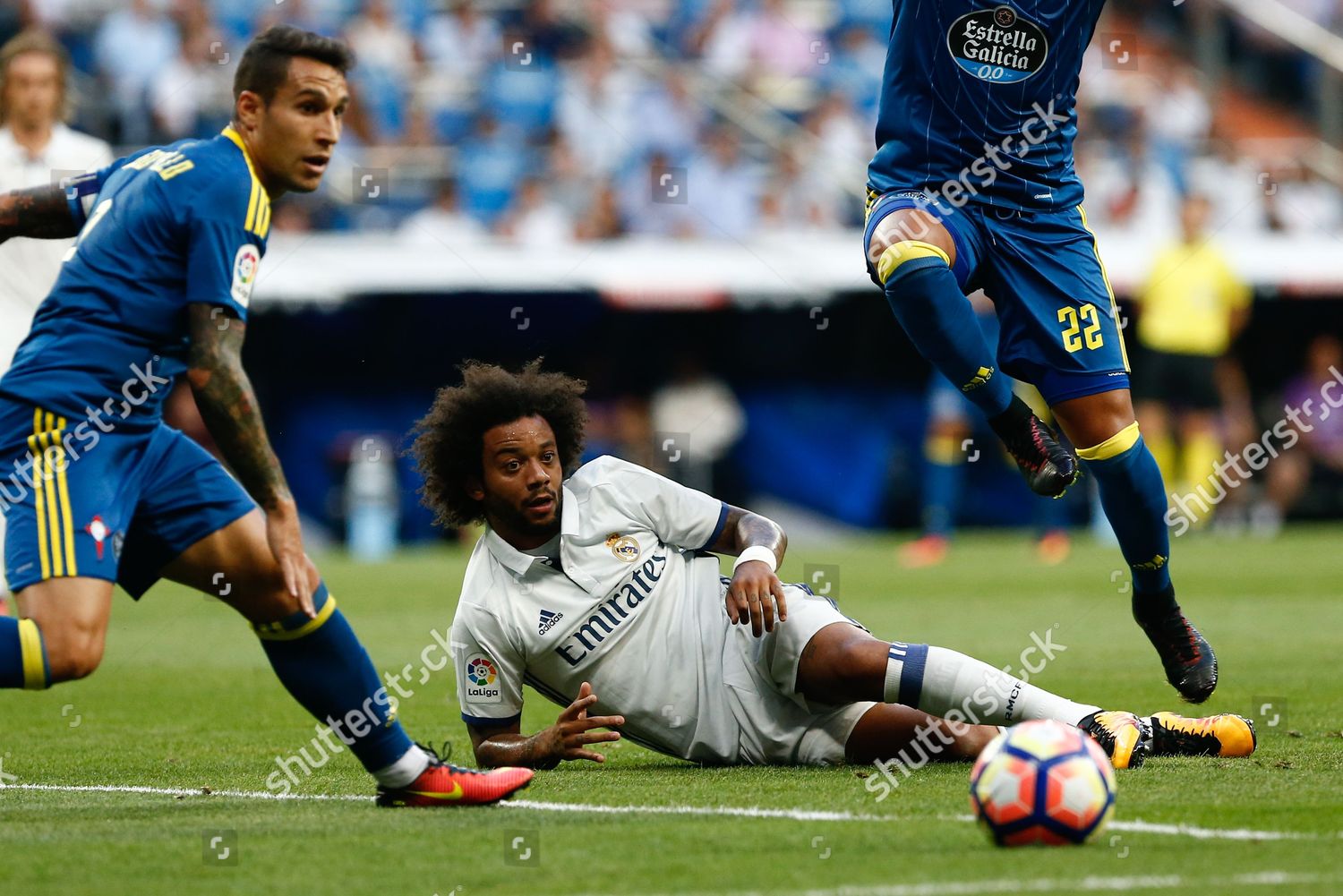 Real Madrids Brazilian Defense Marcelo Action Editorial Stock Photo ...