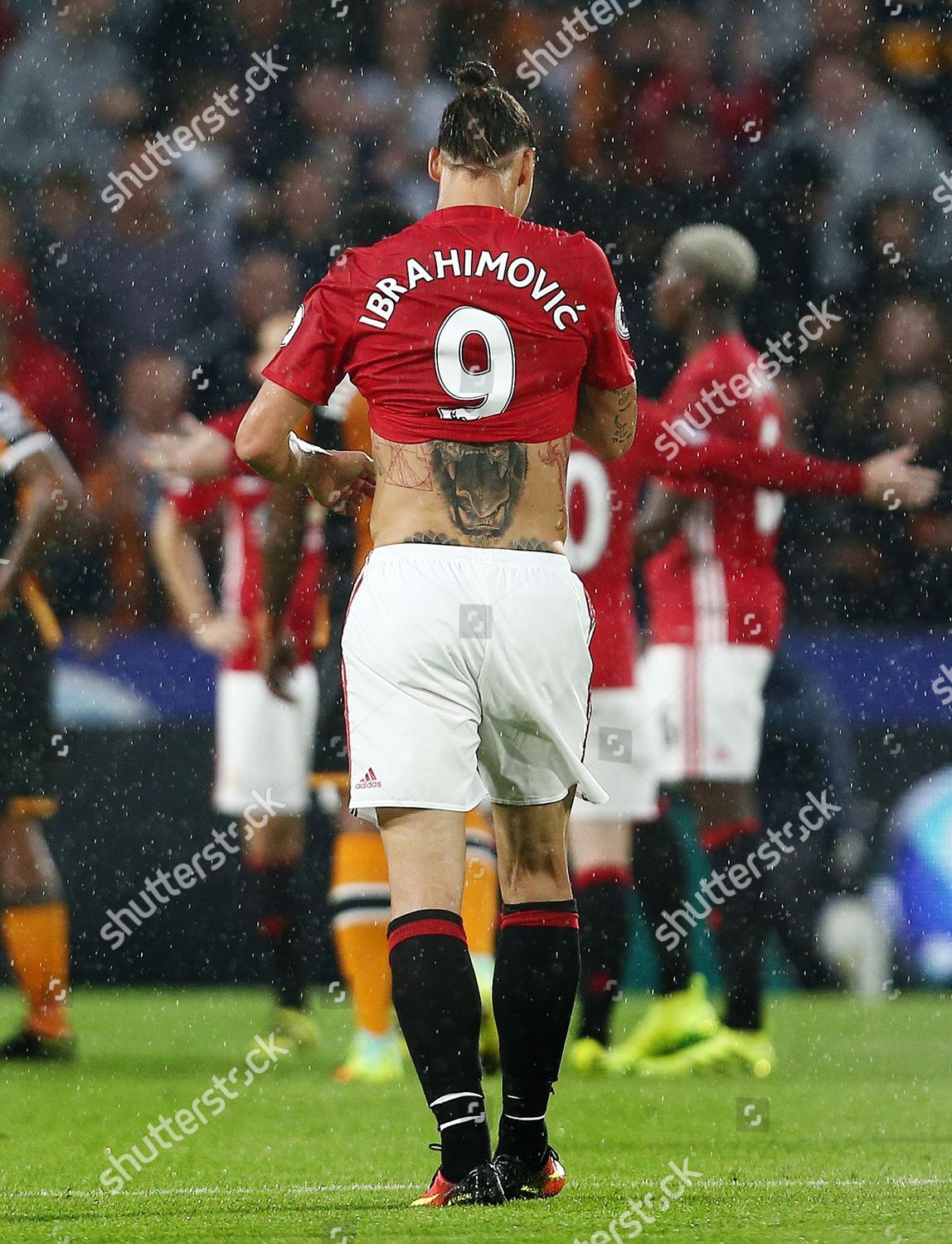 Tattoos On Back Zlatan Ibrahimovic Manchester Editorial Stock Photo ...