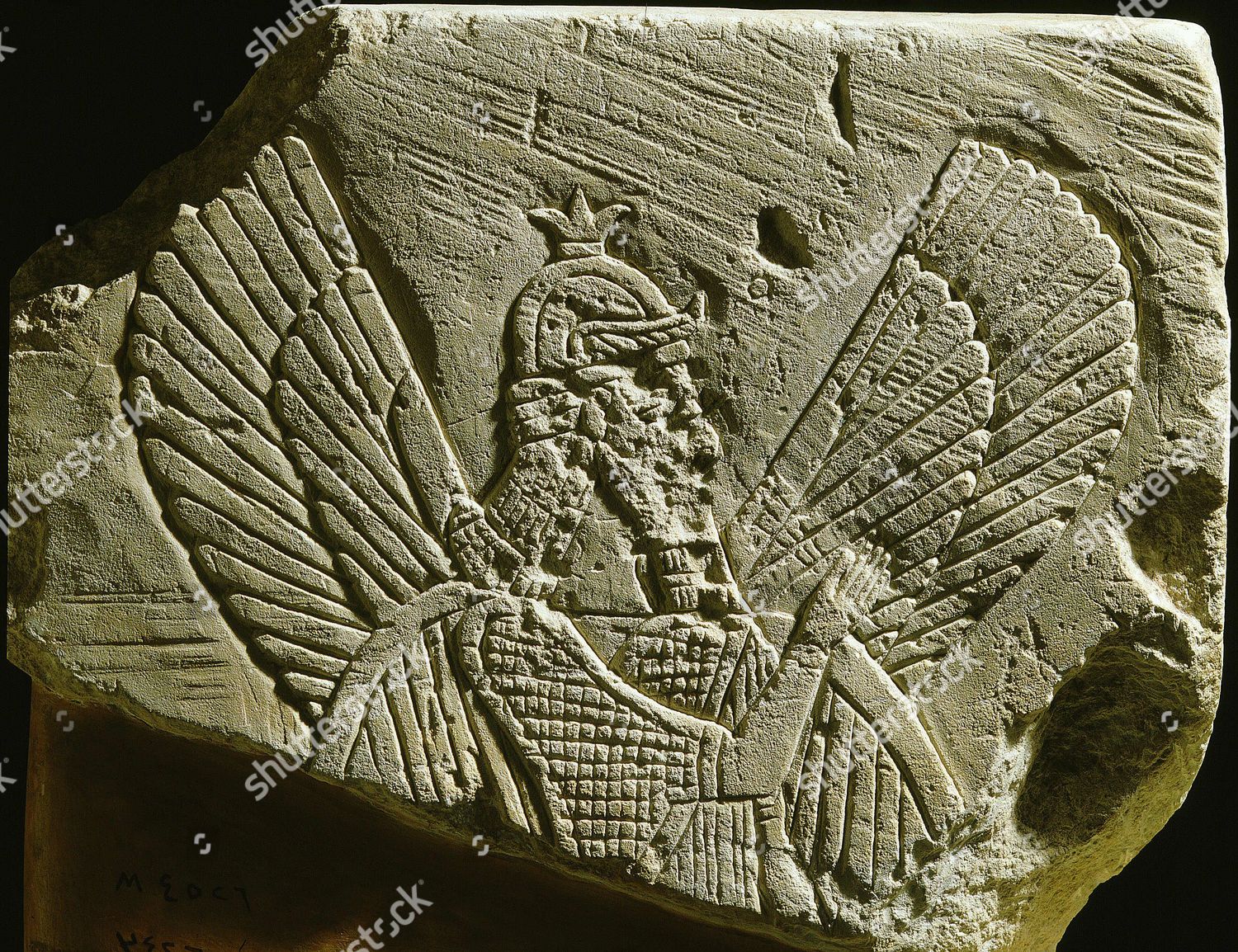 Limestone Assyrian Stele Showing Winged God Editorial Stock Photo ...