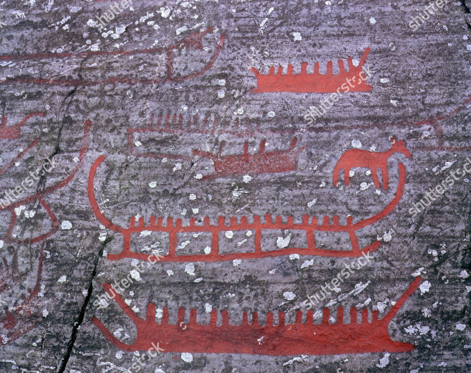 Ships Bronze Age Rock Carving Norrkoping Editorial Stock Photo - Stock ...