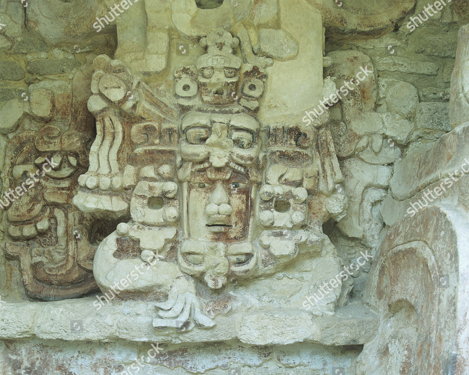 Earth Monster Painted Stucco Rio Bec Editorial Stock Photo - Stock ...