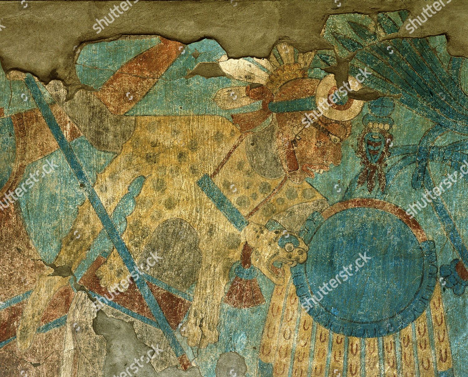 Mayan Warrior Battle Scene Fresco C Editorial Stock Photo - Stock Image ...