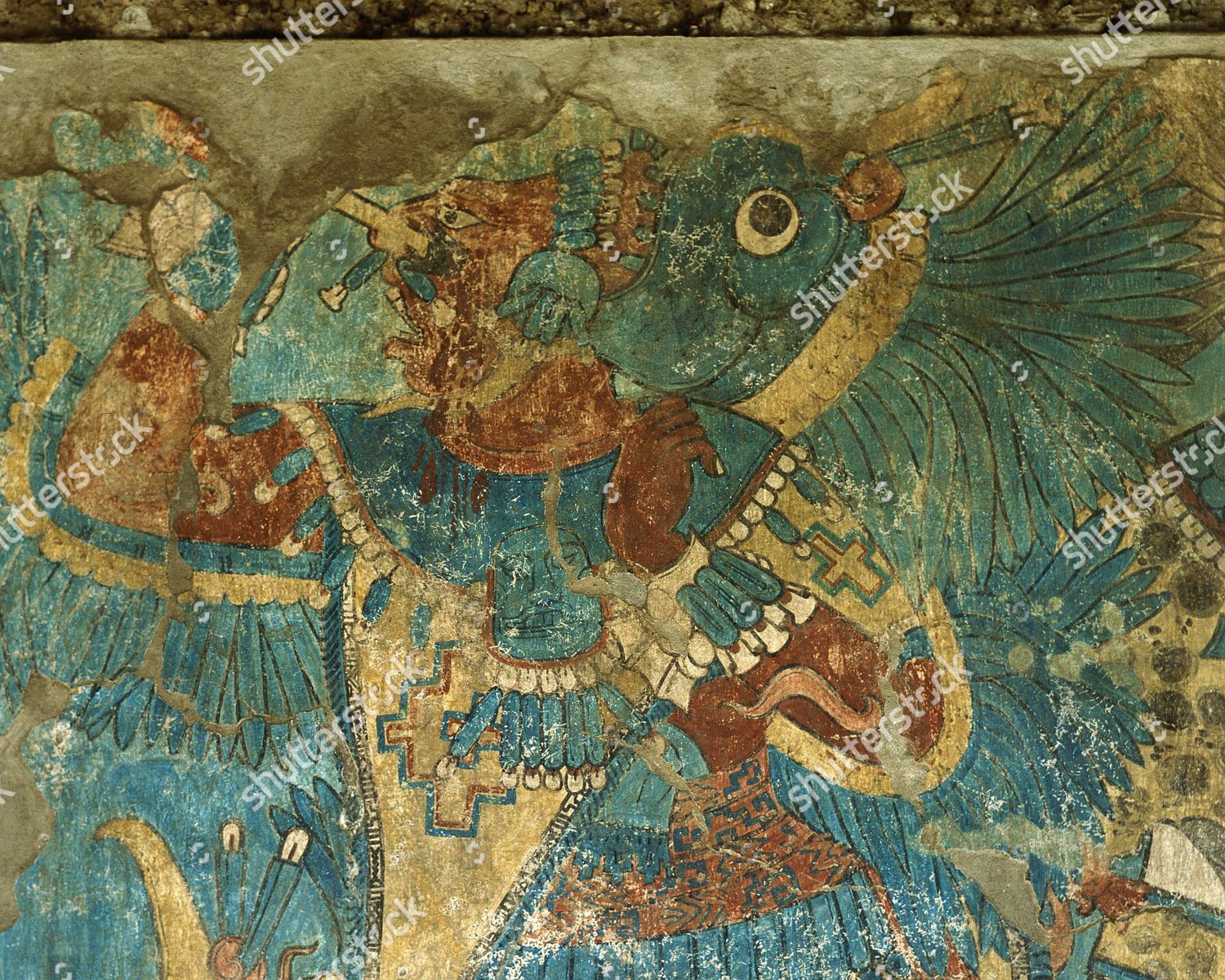 Mayan Warrior Battle Scene Fresco C Editorial Stock Photo - Stock Image ...