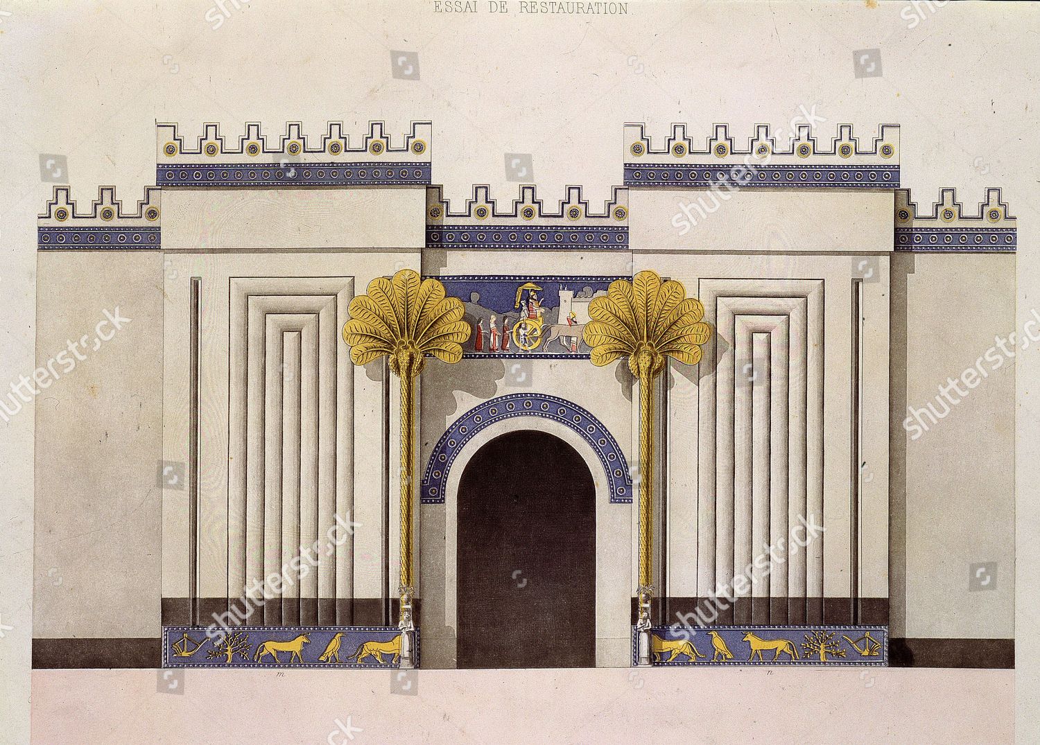 Door Z Harem Palace Nineveh Reconstruction Editorial Stock Photo ...