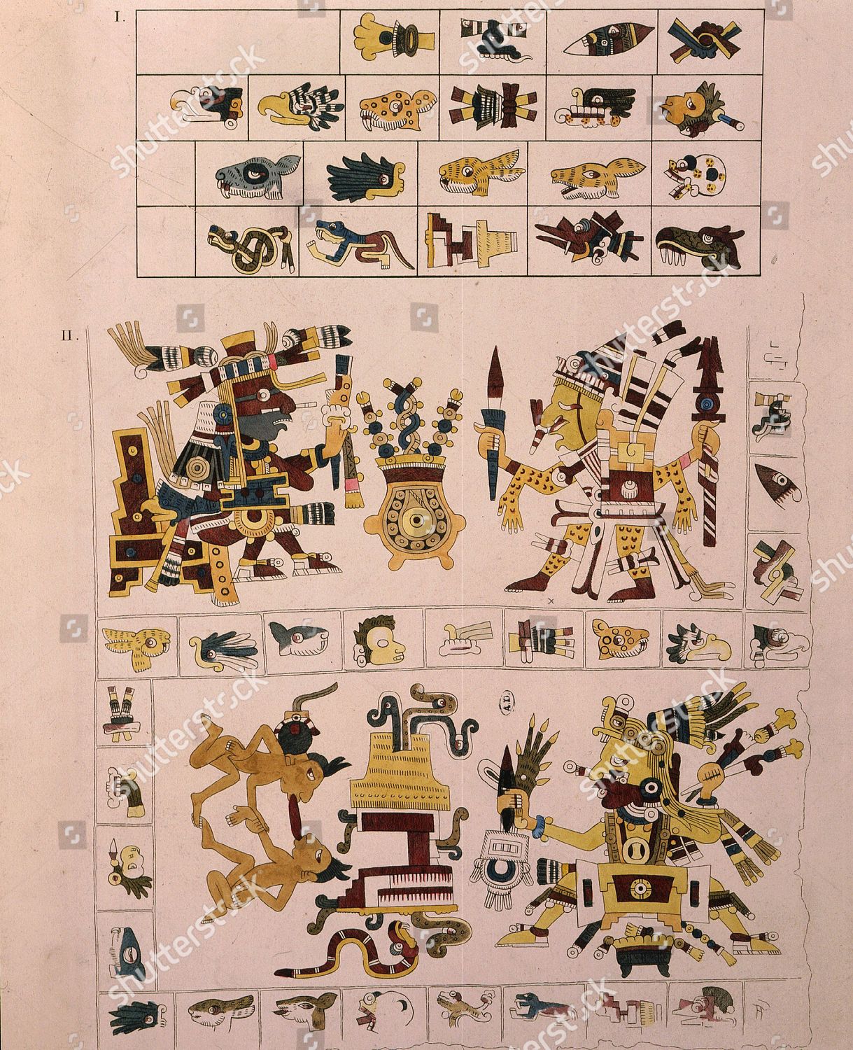 Pictographs Representing Days Aztec Calendar Facsimile Editorial Stock ...