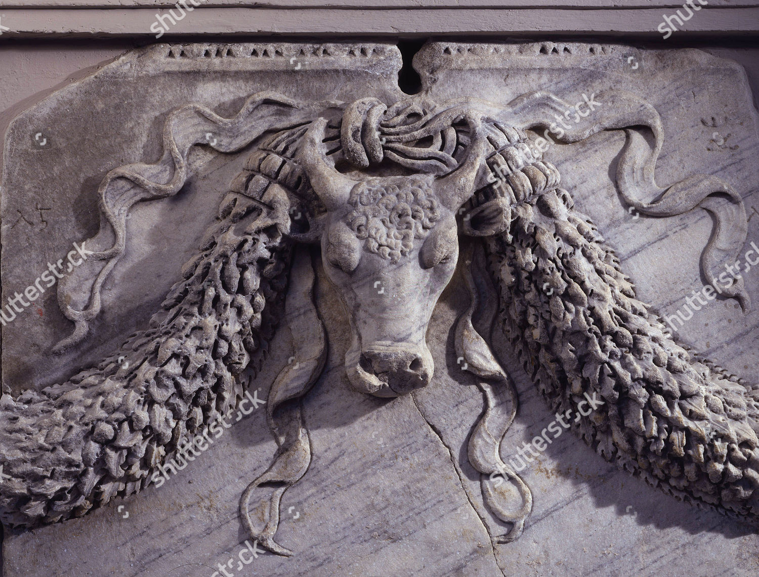 Garland Head Roman Frieze Base Parthian Editorial Stock Photo - Stock ...
