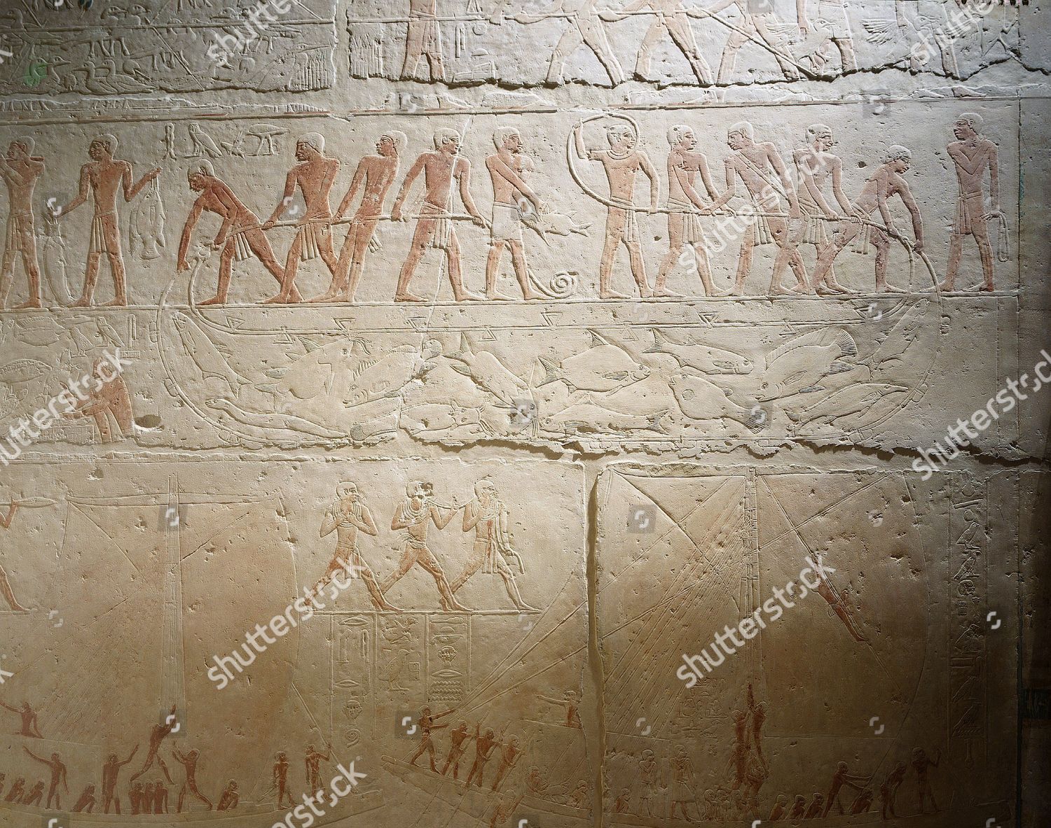 FISHING SEINE NET RELIEF LIMESTONE MASTABA Editorial Stock Photo ...