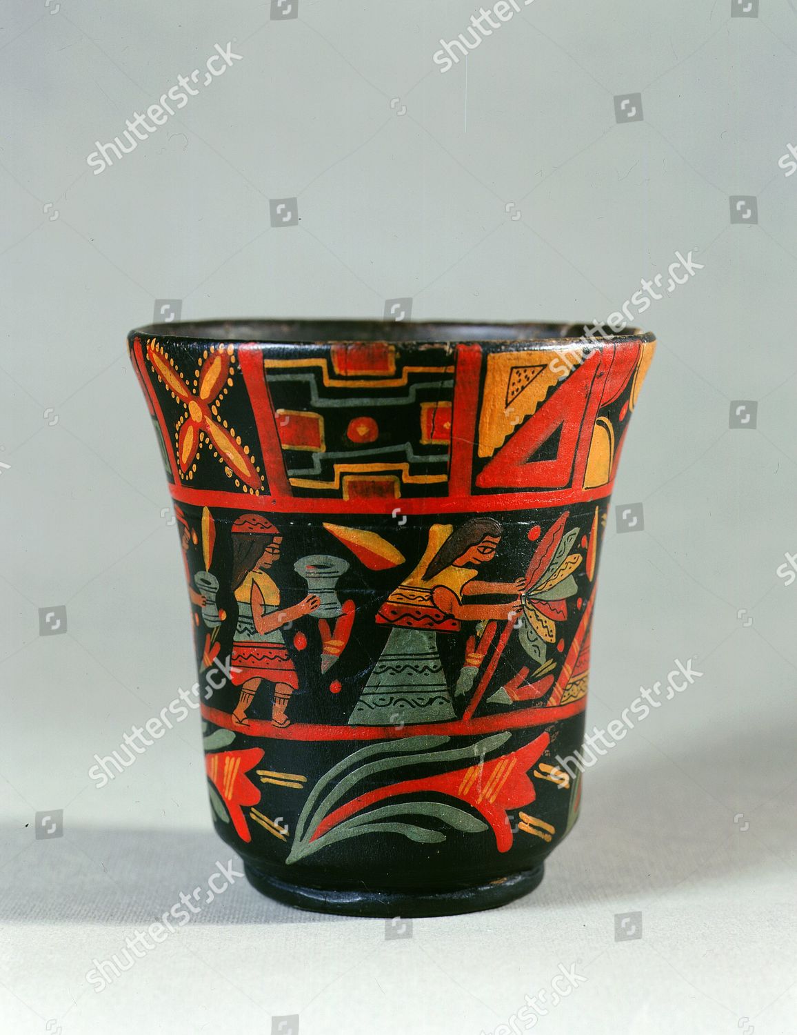 Kero Ritual Vessel Painted Wood Inca Editorial Stock Photo - Stock ...