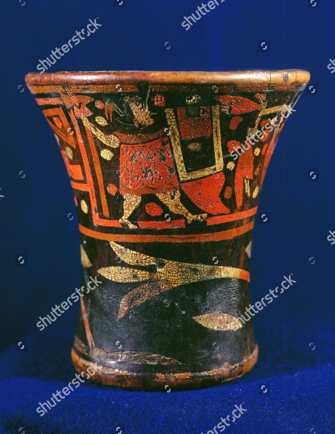 Kero Ritual Vessel Painted Wood Inca Editorial Stock Photo - Stock ...