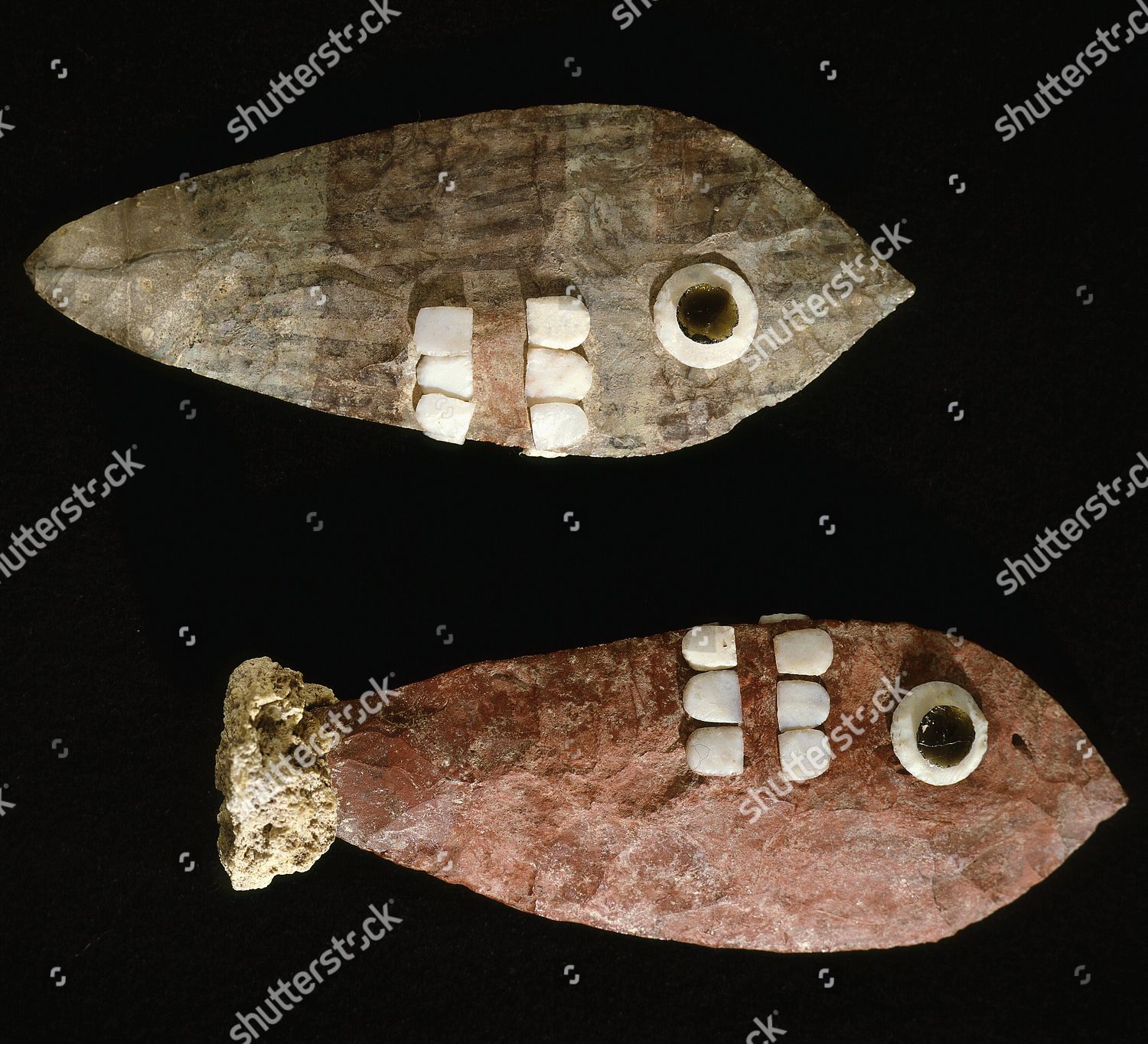 Decorated Sacrificial Knifes Flint Shell Aztec Editorial Stock Photo ...
