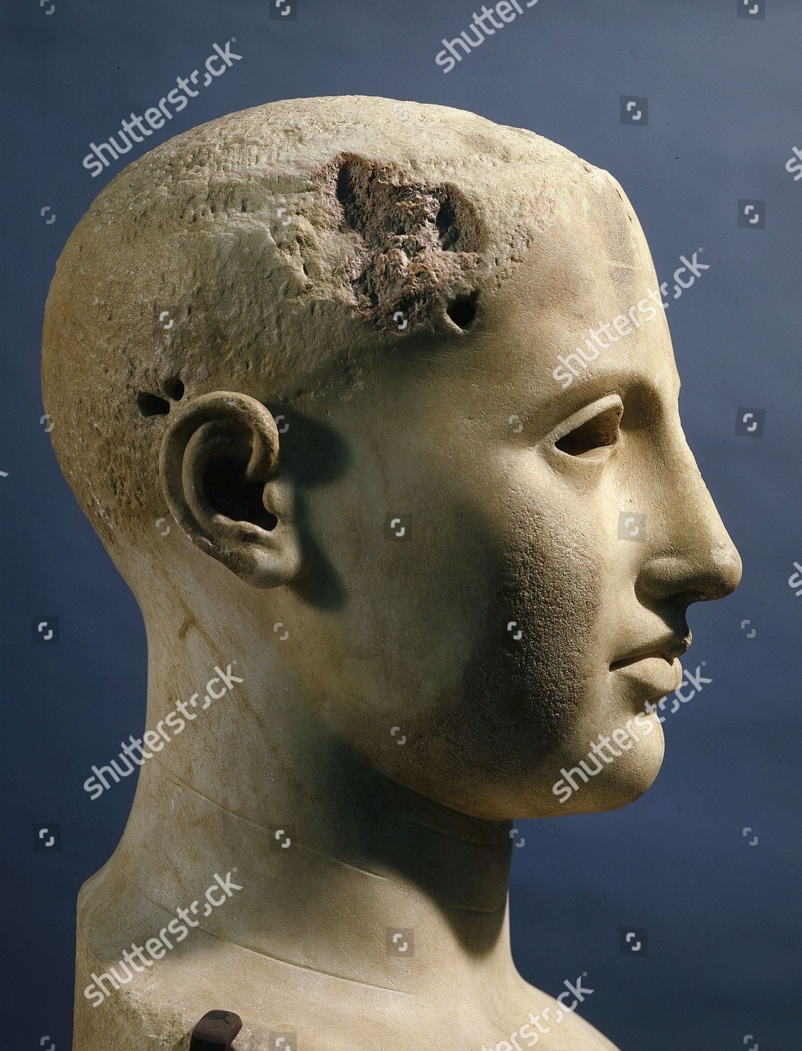 Apollo Alaios Marble Head 5th Century Editorial Stock Photo - Stock ...