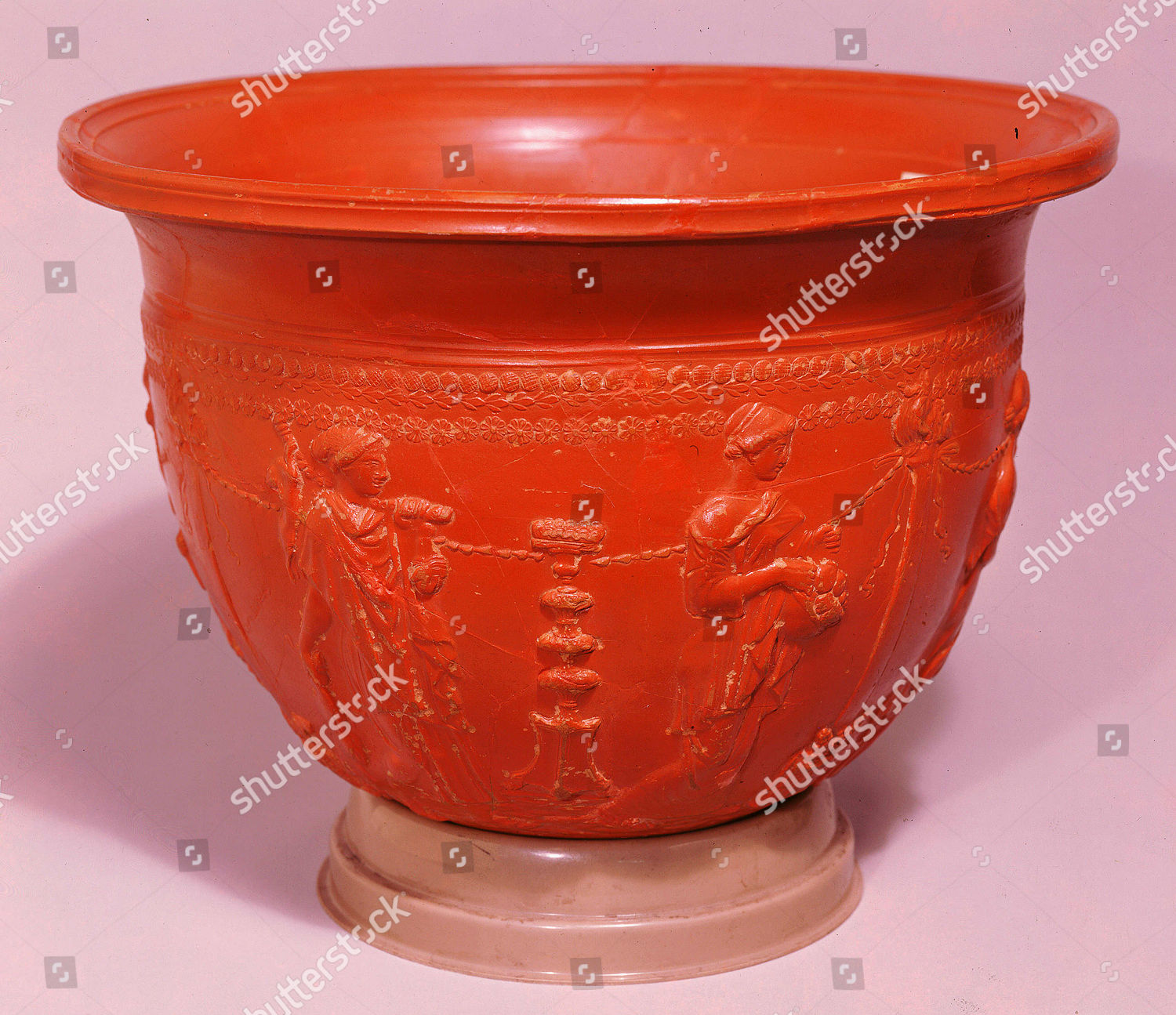 Arretine Ware Bowl Capua Italy Reliefs Editorial Stock Photo - Stock ...