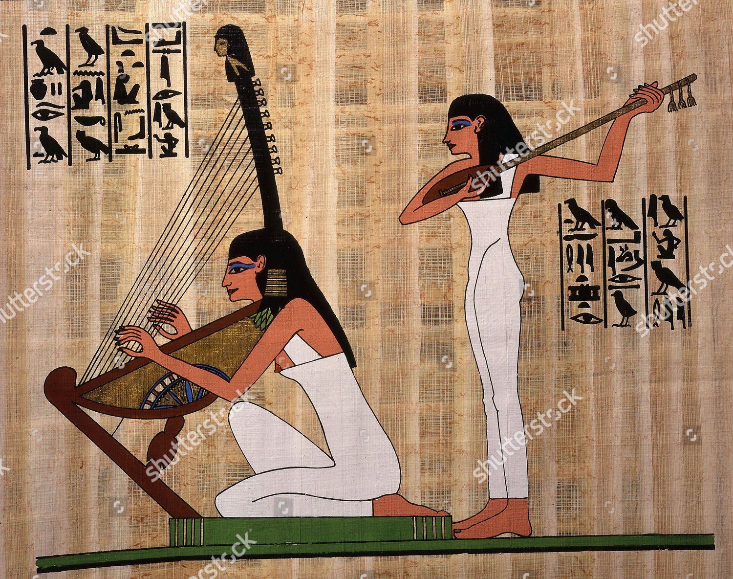 Women Playing Harp Lute Imported Western Editorial Stock Photo - Stock ...