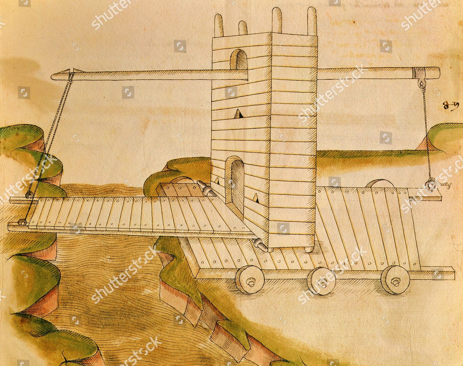 War Machine Moveable Drawbridge 17th Century Editorial Stock Photo ...