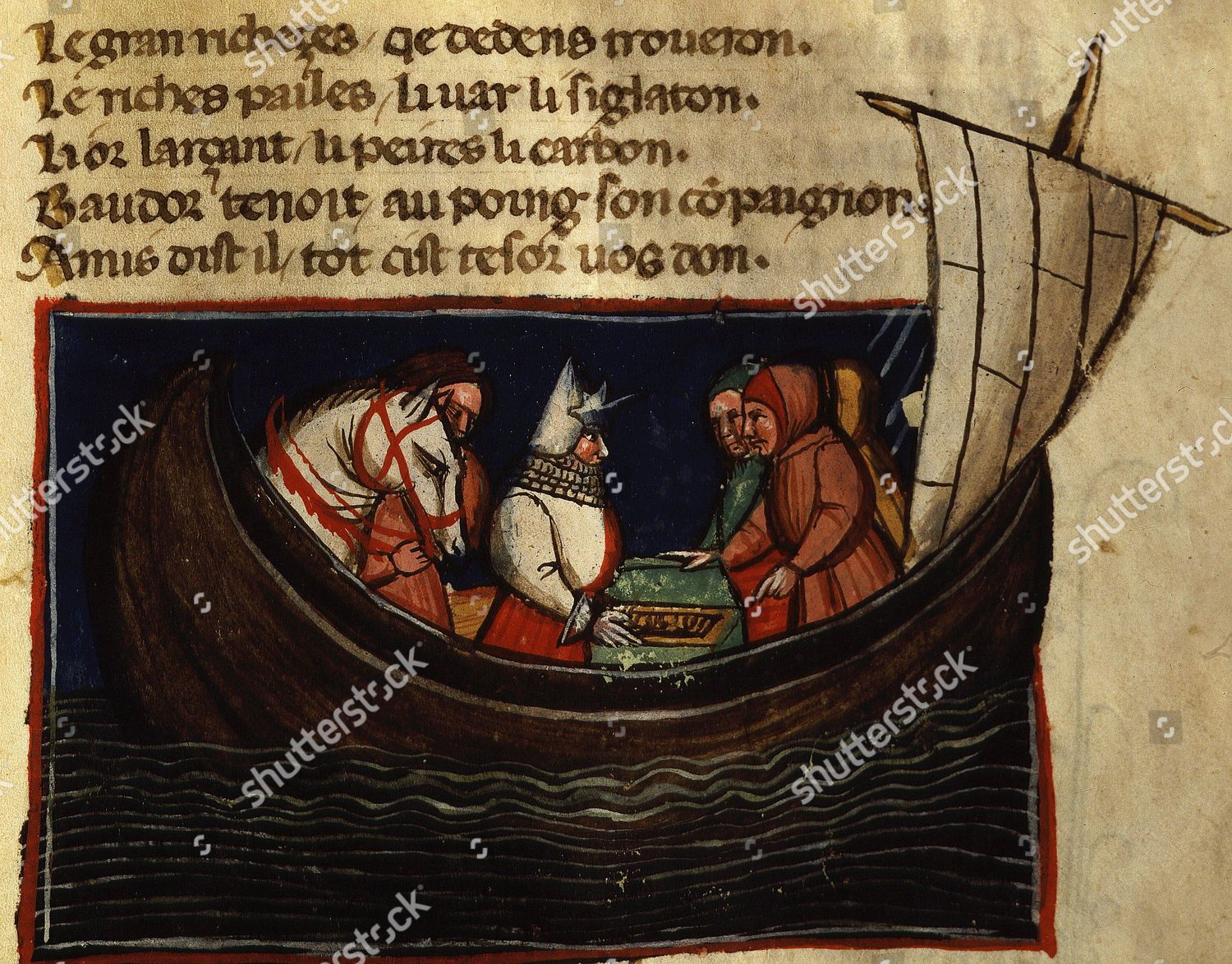 Knights Boat Crossing River Sea 14th Editorial Stock Photo - Stock ...