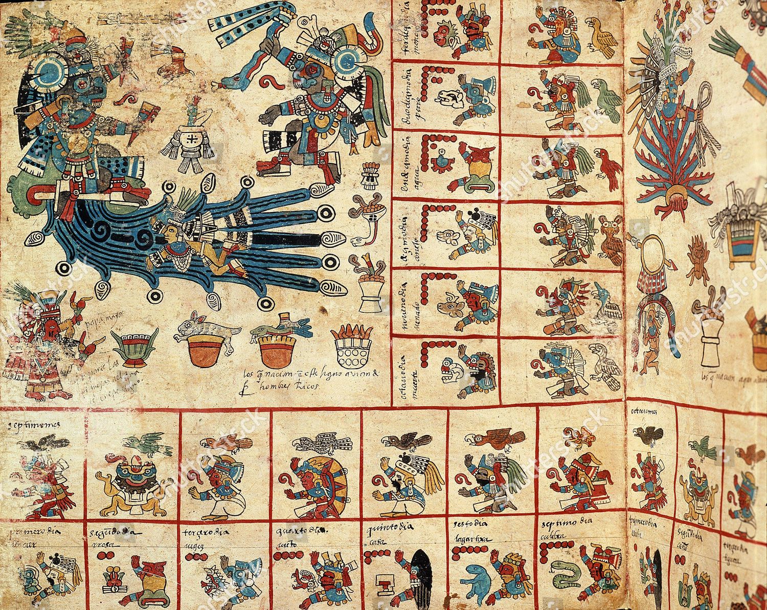 Tlaloc Rain God Codex Borbonicus 16th Editorial Stock Photo - Stock ...