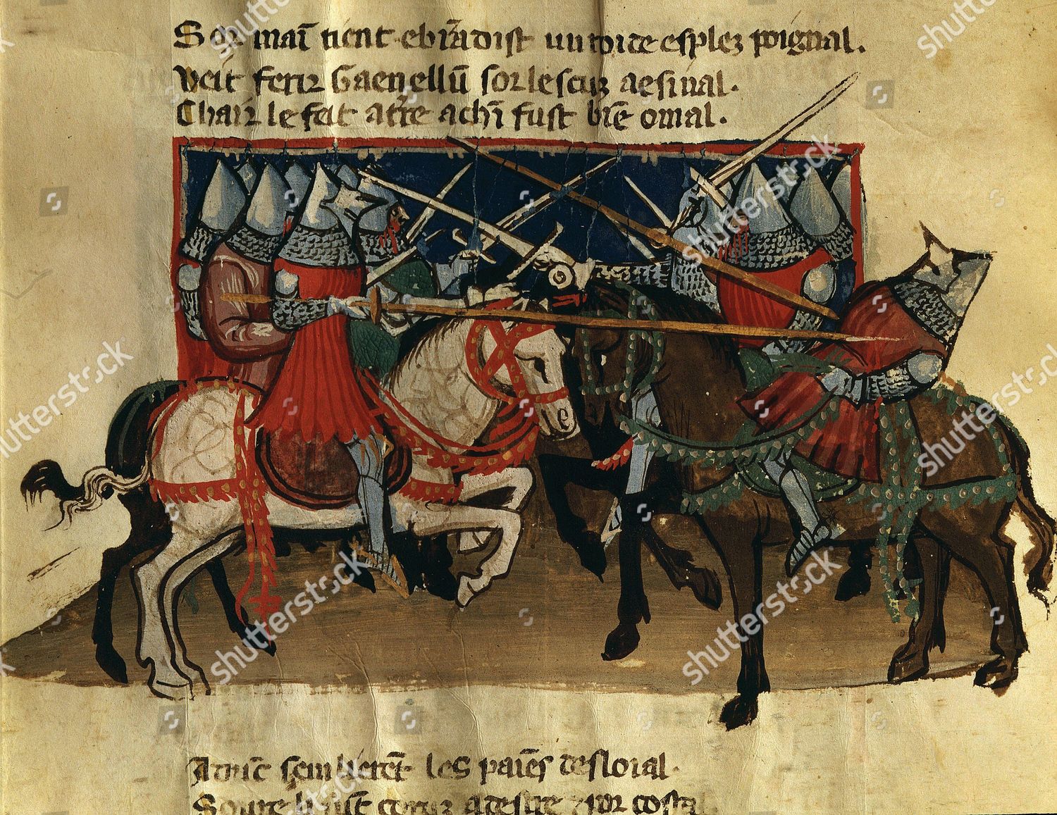 Battle Between Mounted Soldiers 14th Century Editorial Stock Photo ...