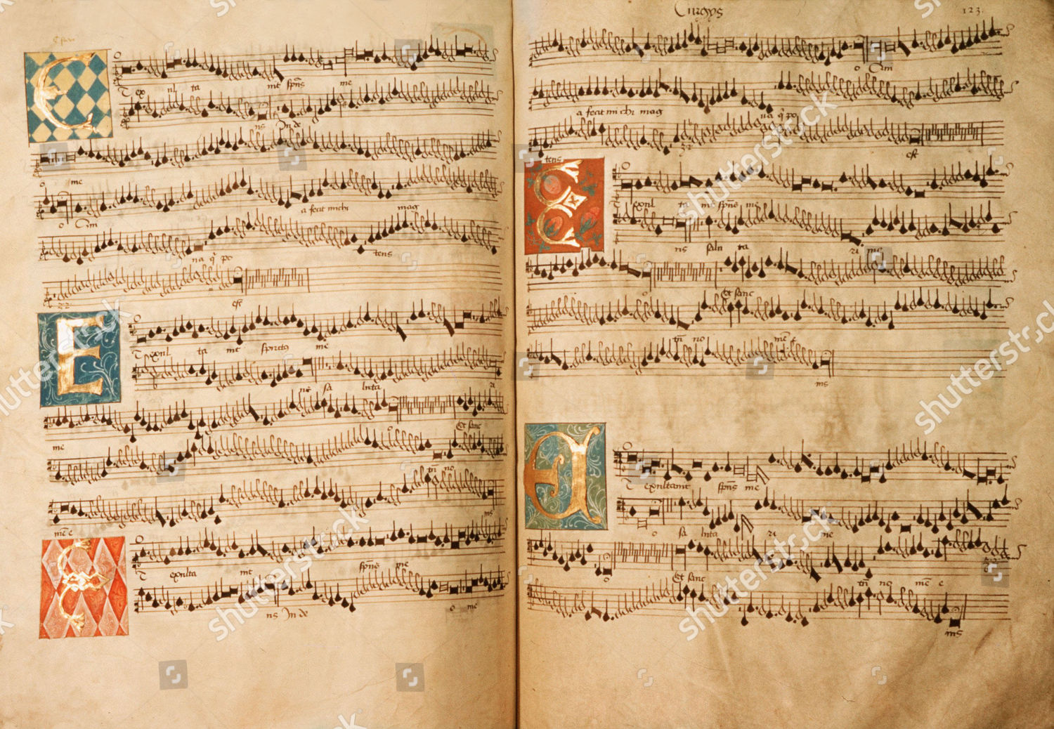 Musical Score English Manuscript 16th Century Editorial Stock Photo ...