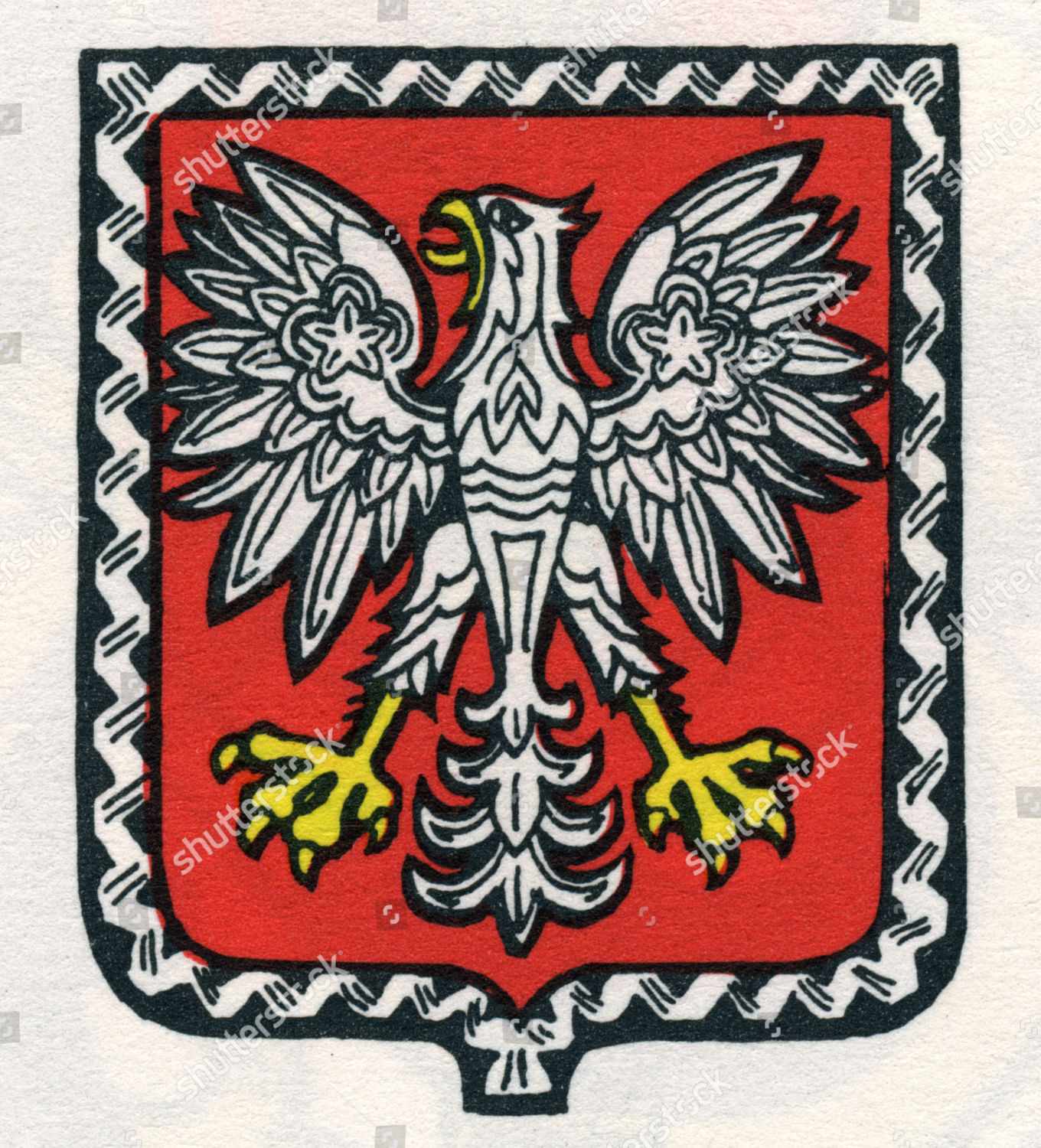 Coat Arms Poland White Eagle On Editorial Stock Photo - Stock Image ...