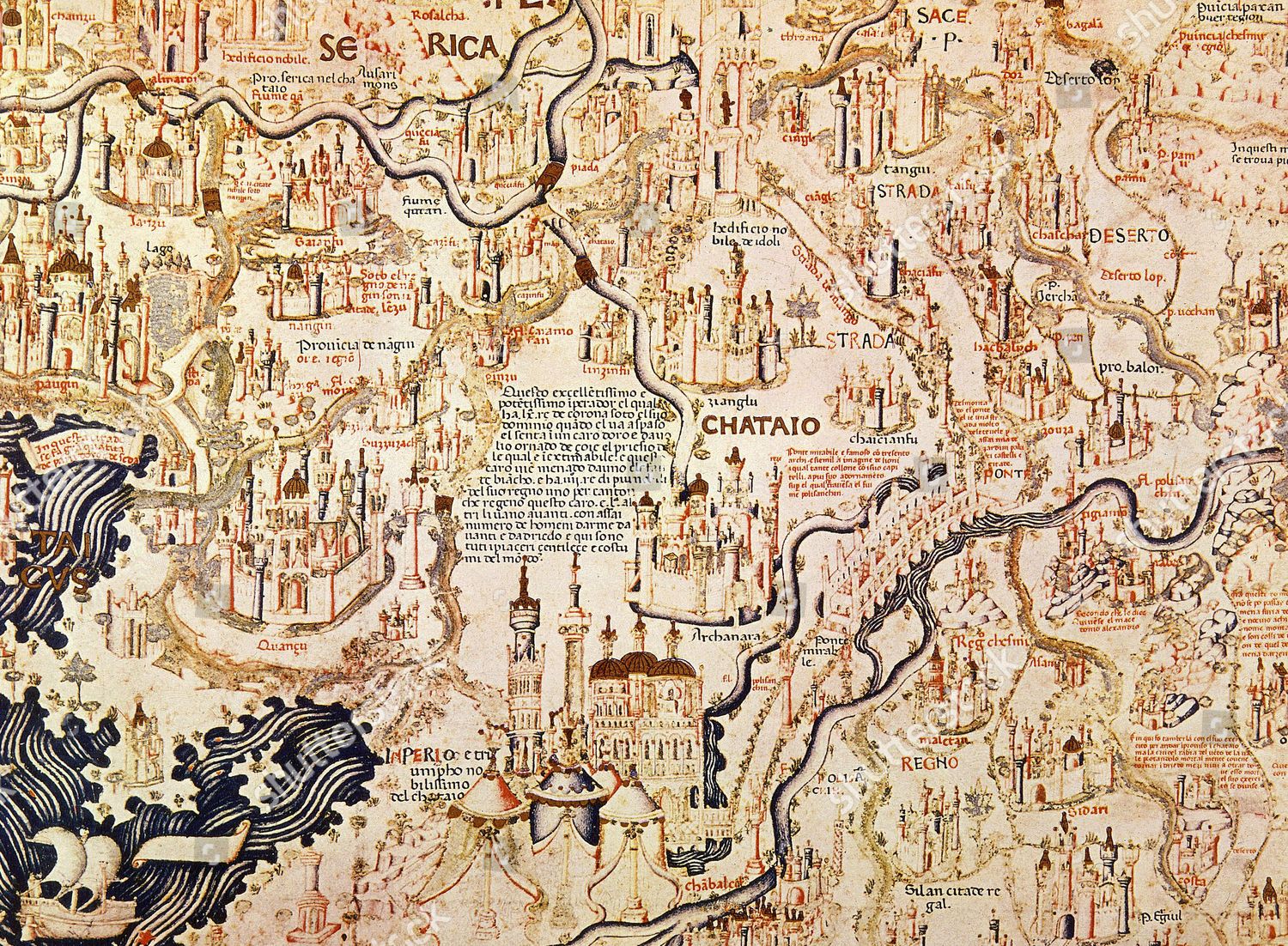 Cathay Empire Great Khan World Map Editorial Stock Photo - Stock Image ...