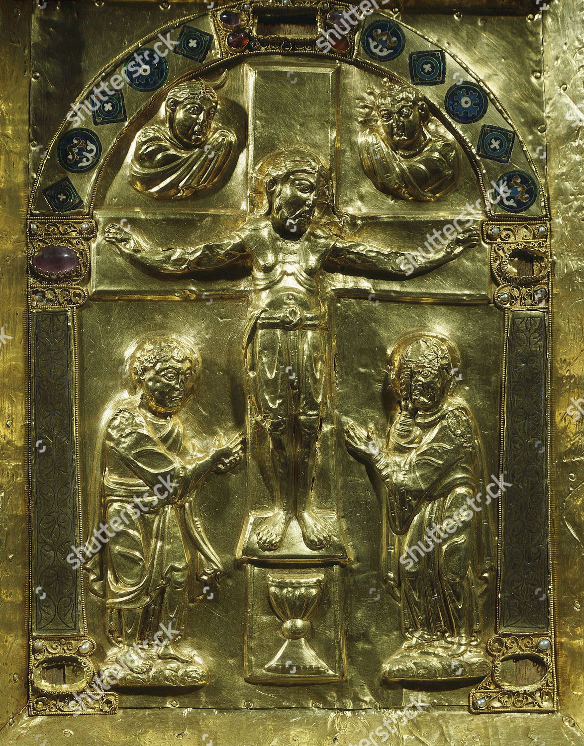 Crucifixion Symbols Apostles Box Binding Gold Editorial Stock Photo ...