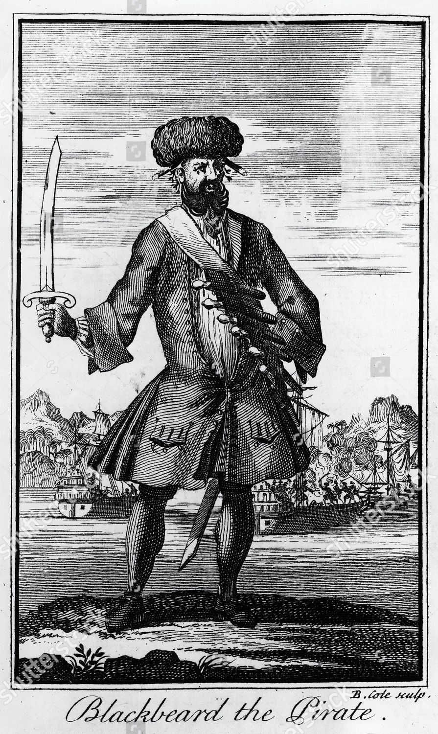 Blackbeard Pirate Alias Edward Teach Died Editorial Stock Photo - Stock ...