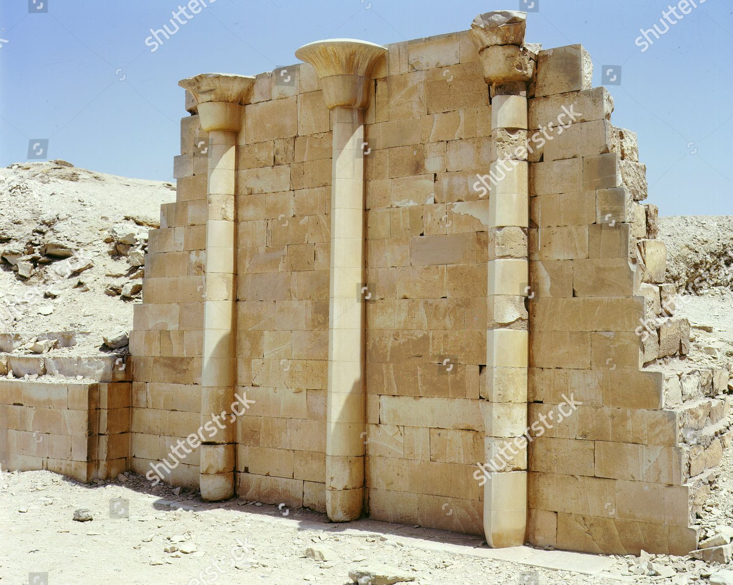 3 Slender Pillars Triangular Stems Representing Editorial Stock Photo ...