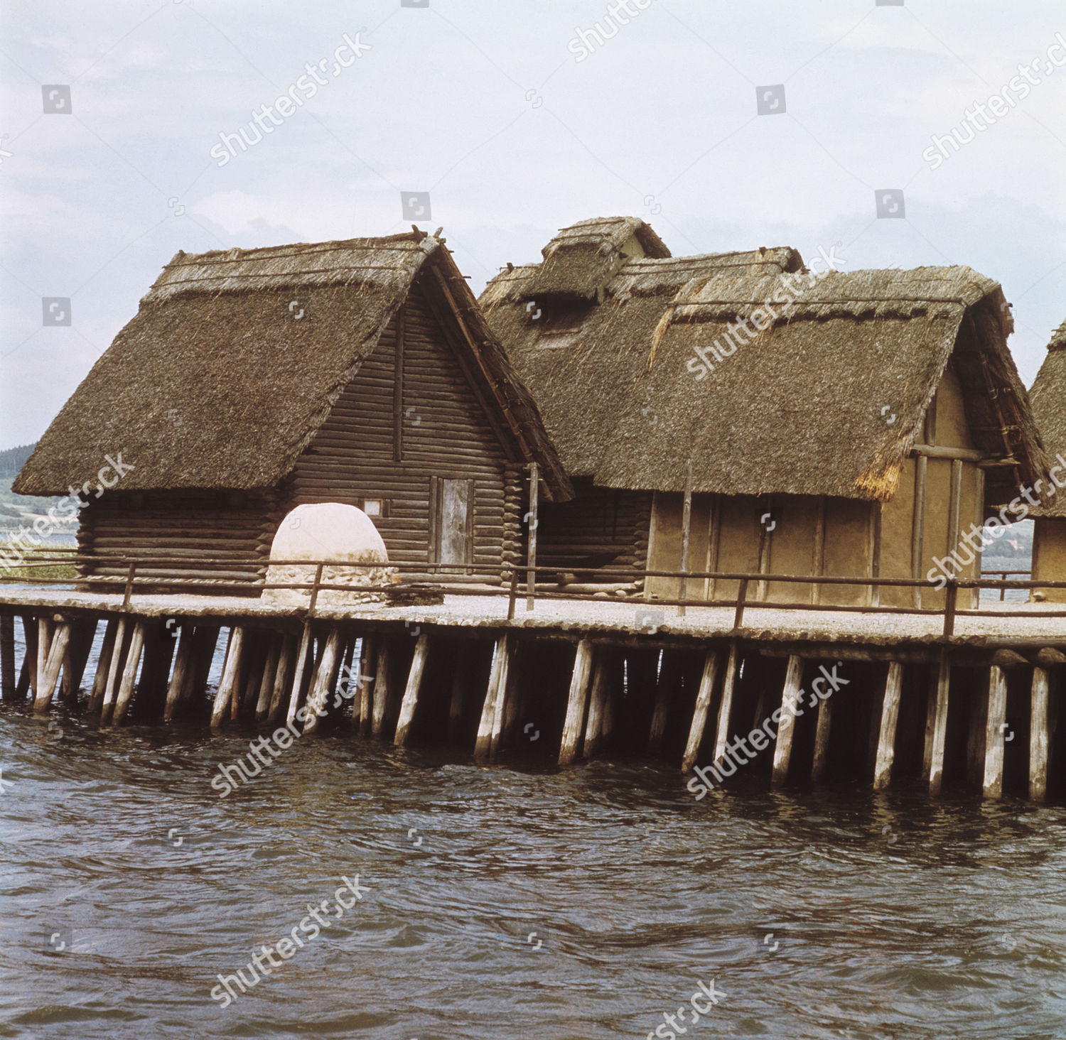 Stilt Houses Reconstruction Prehistoric Dwellings Shores Editorial ...