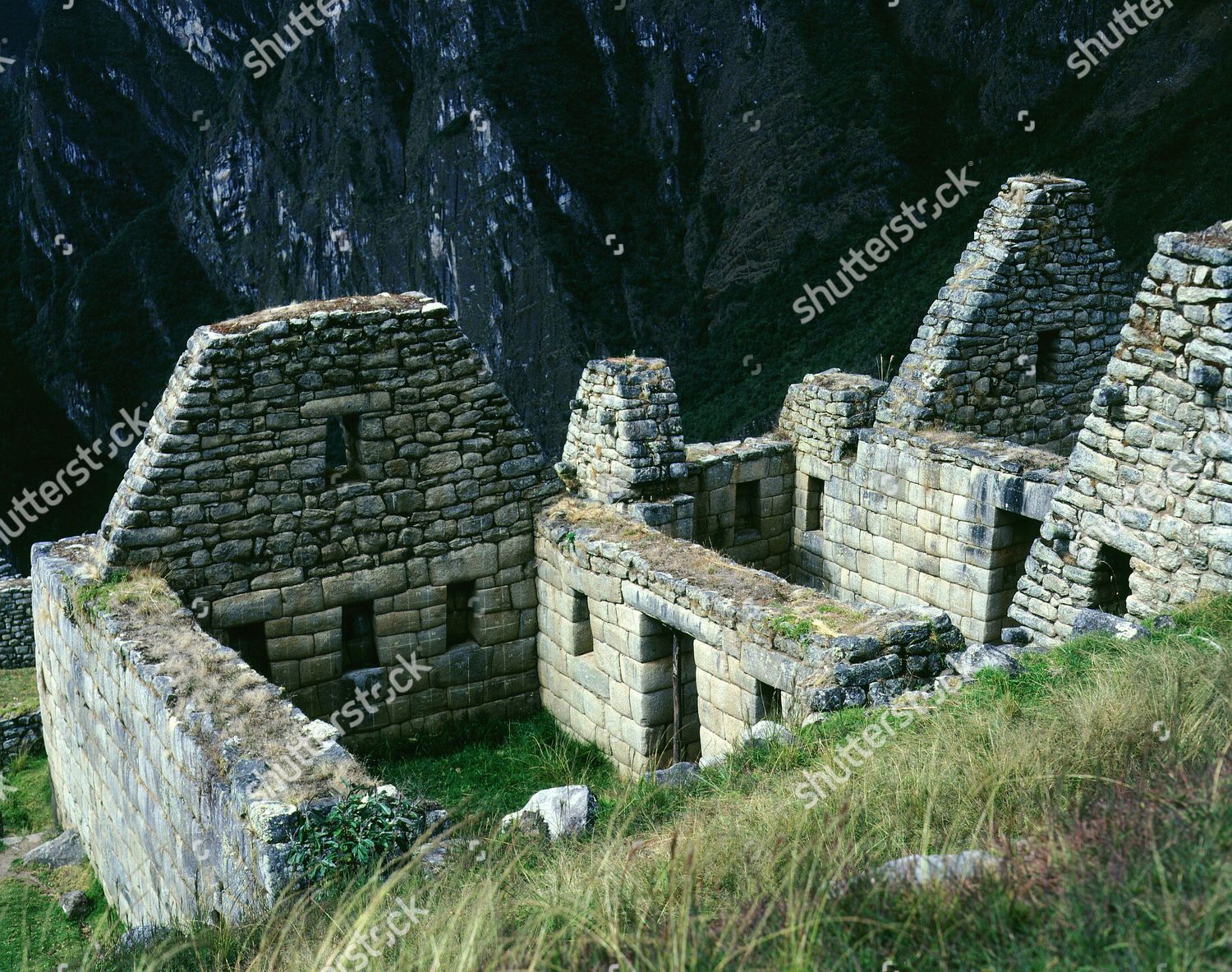 Inca Houses Machu Picchu Sacred City Editorial Stock Photo - Stock ...