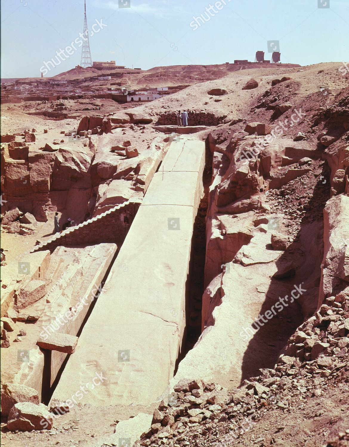 Unfinished Obelisk Granite Quarry 42m Long Editorial Stock Photo ...