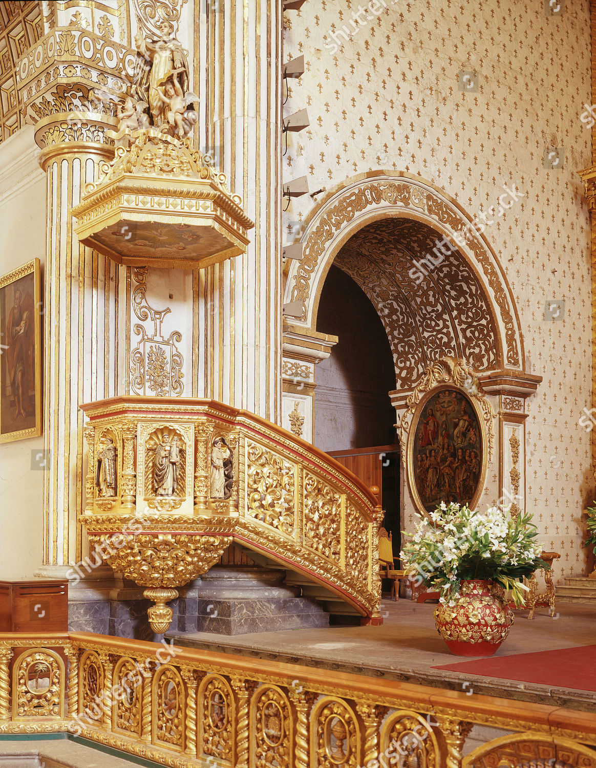 Pulpit Chancel Rail Church Santo Domingo Editorial Stock Photo - Stock ...