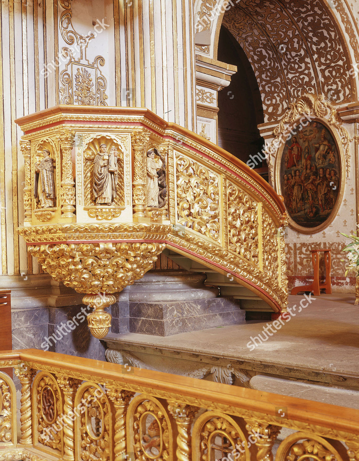 Pulpit Chancel Rail Church Santo Domingo Editorial Stock Photo - Stock ...
